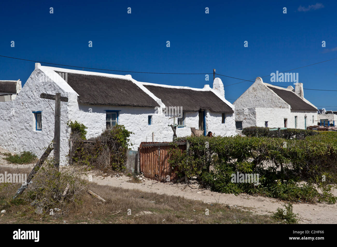 White-washed fishermen's cottages, Arniston, Western Cape, South Africa ...