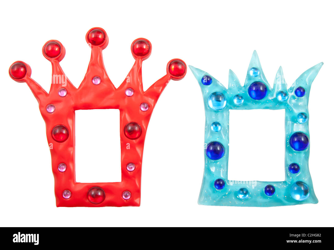 Two colorful crown frames isolated over white Stock Photo - Alamy