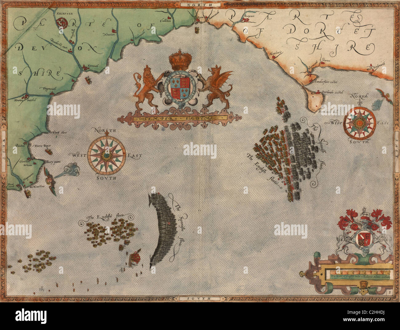 Spanish Expeditions to Invade England - 1595 Stock Photo - Alamy