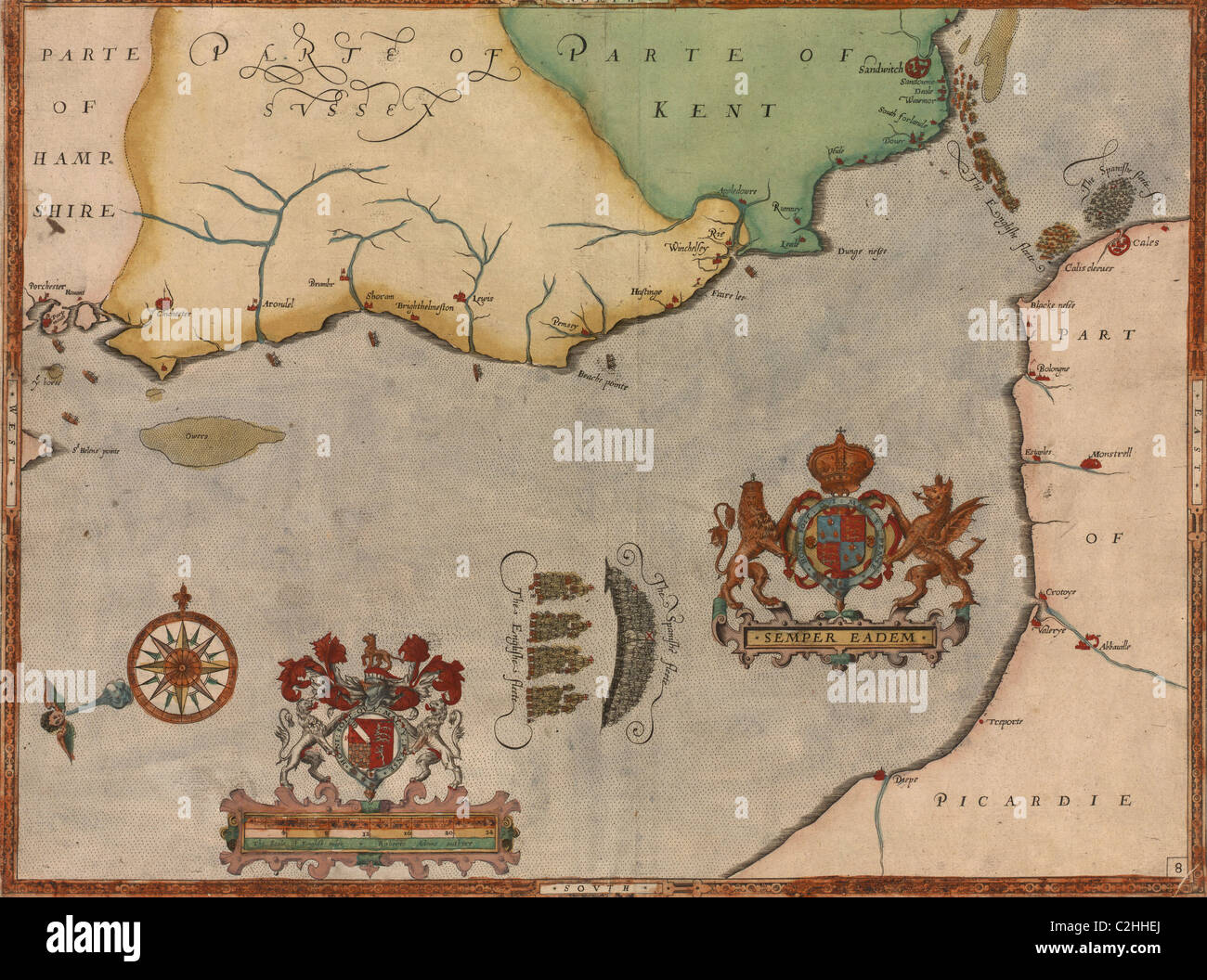 Spanish Expeditions to Invade England - 1596 Stock Photo - Alamy