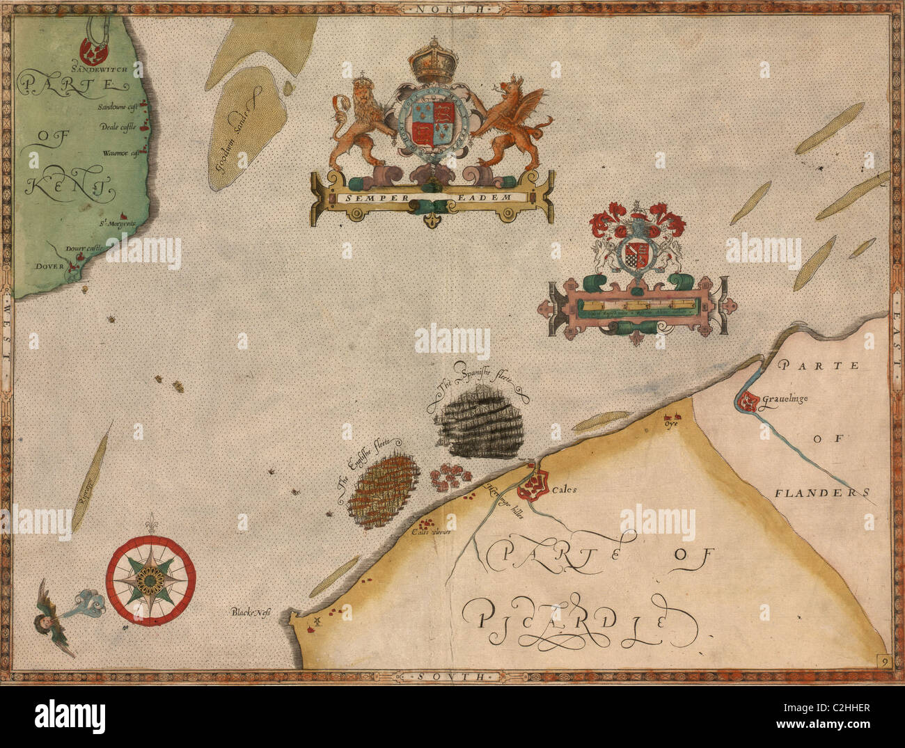 Spanish Expeditions to Invade England - 1597 Stock Photo - Alamy