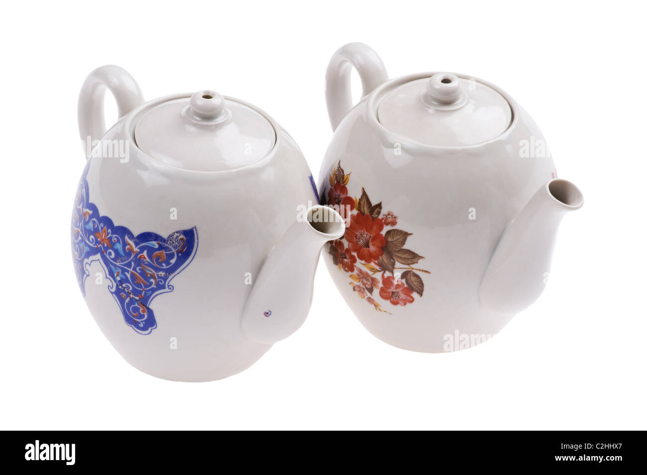 object on white - set of teapot close up Stock Photo - Alamy
