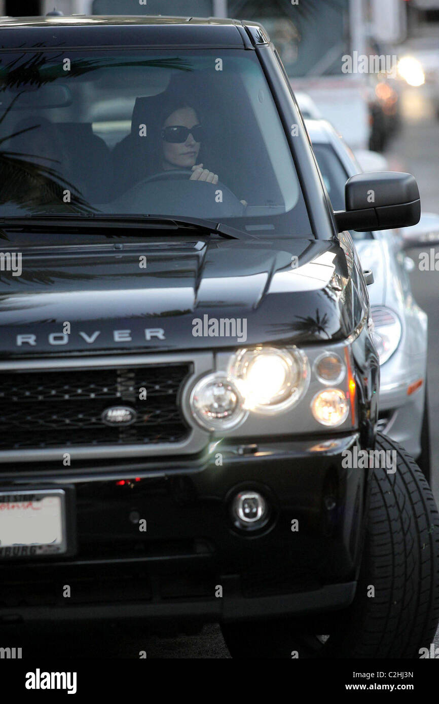 Courteney Cox Arquette driving through Beverly Hills whilst daughter ...