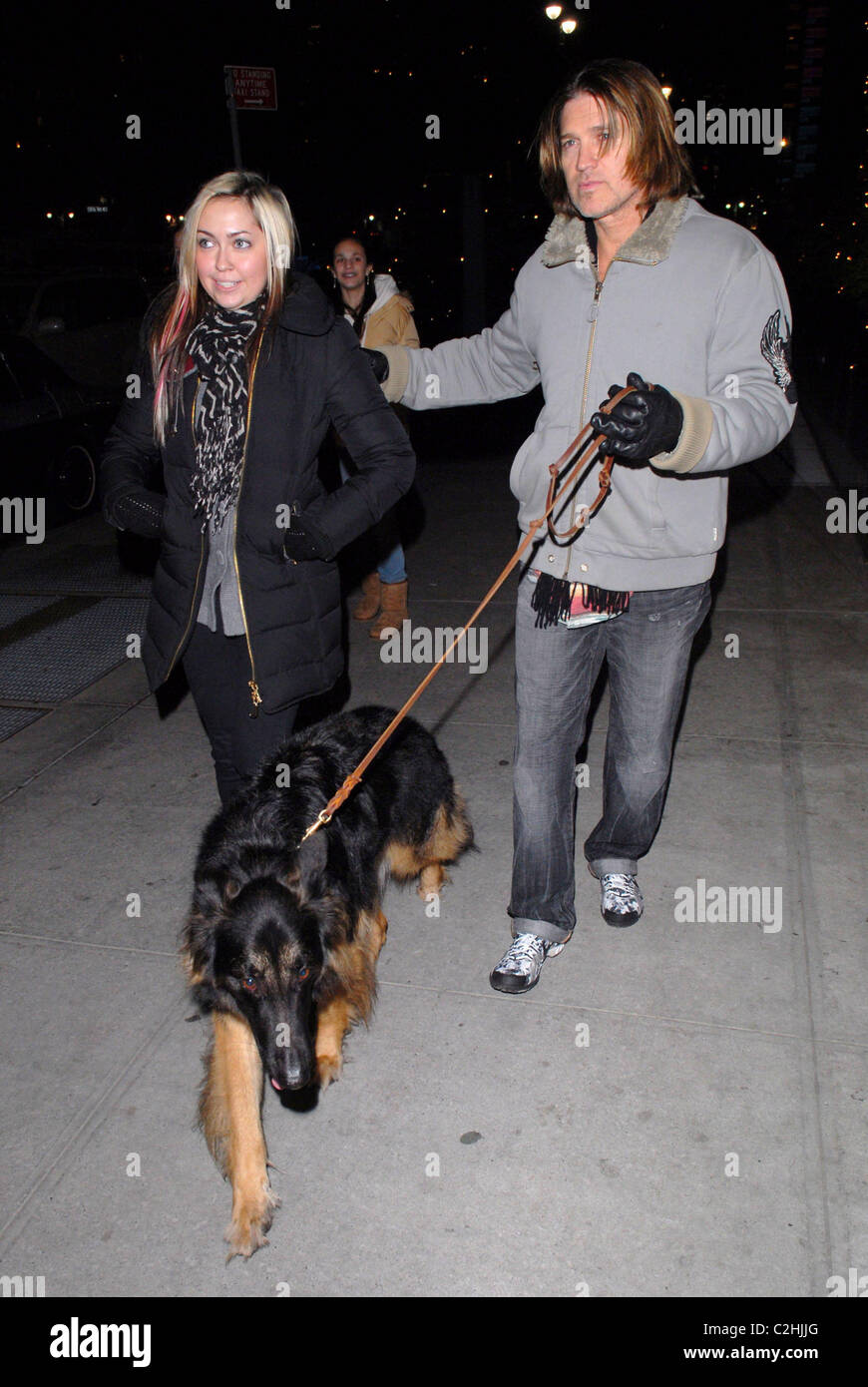 Brandi Cyrus and Billy Ray Cyrus out walking their dog in Midtown New ...