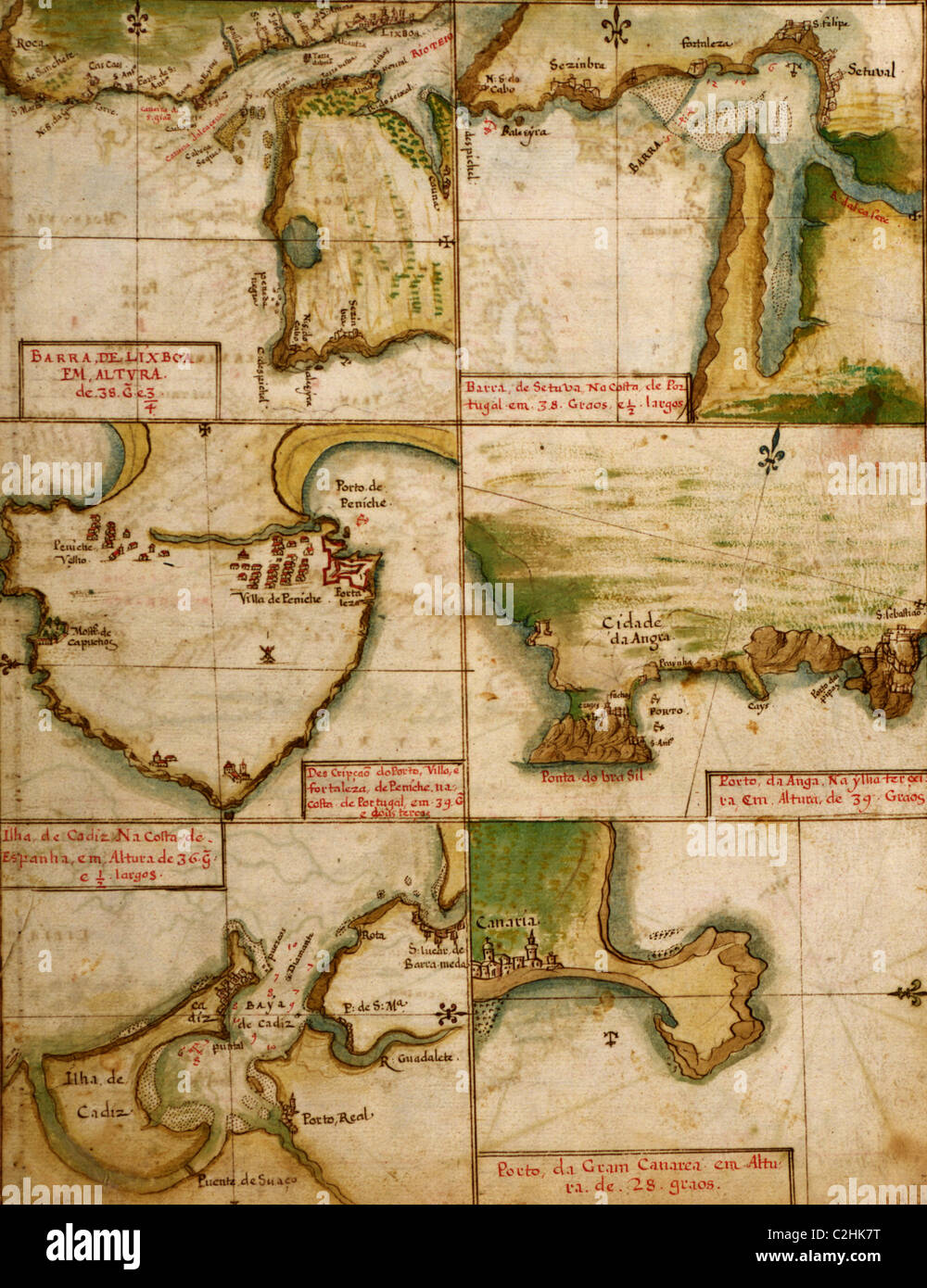 Portuguese Ports in Portugal & Spain - 1630 Stock Photo - Alamy