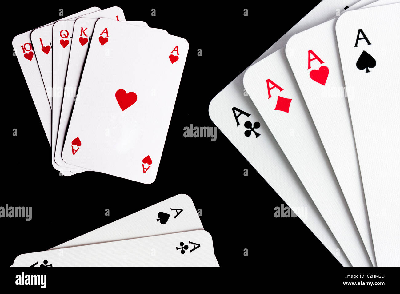 Different cards closeup on black background Stock Photo - Alamy