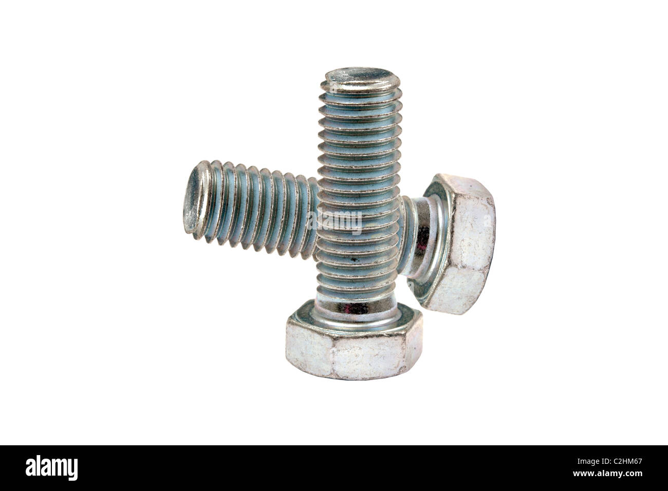 Two big bolts isolated on white background Stock Photo - Alamy