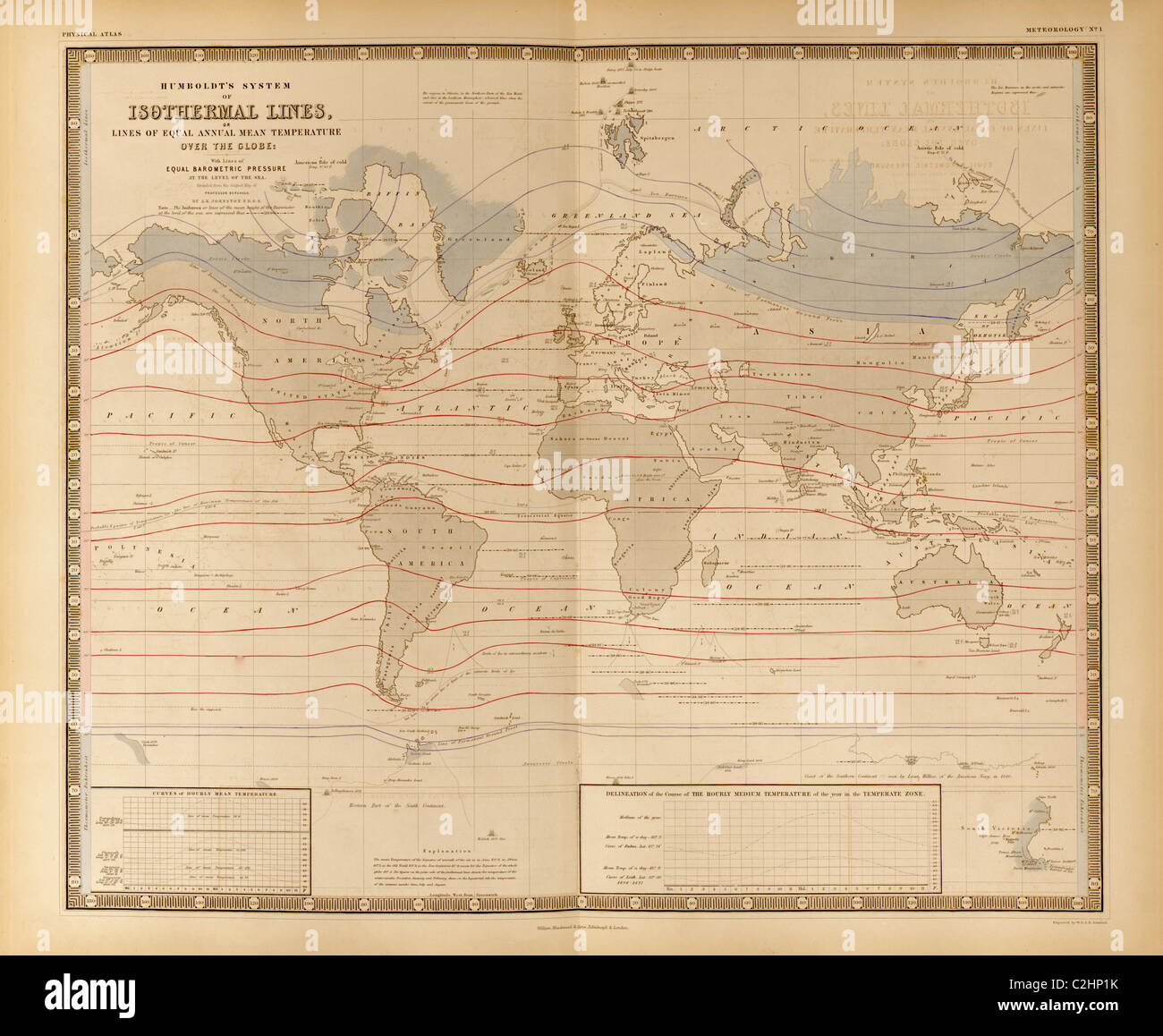Mean Temperature Across the Globe - Isothermal Lines Stock Photo - Alamy