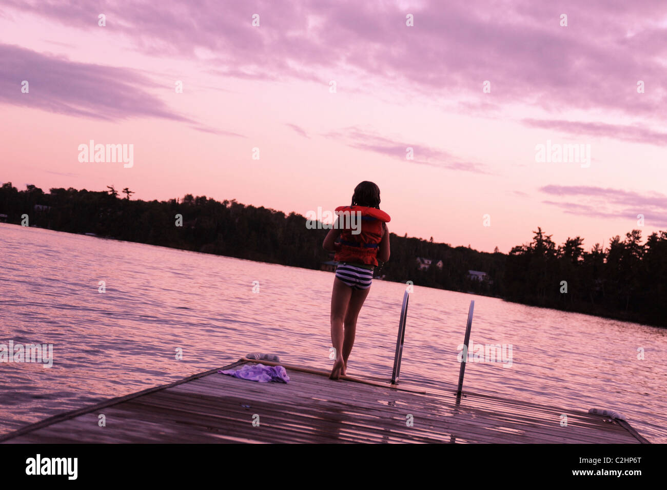 Girl Going Swimming Stock Photo - Alamy