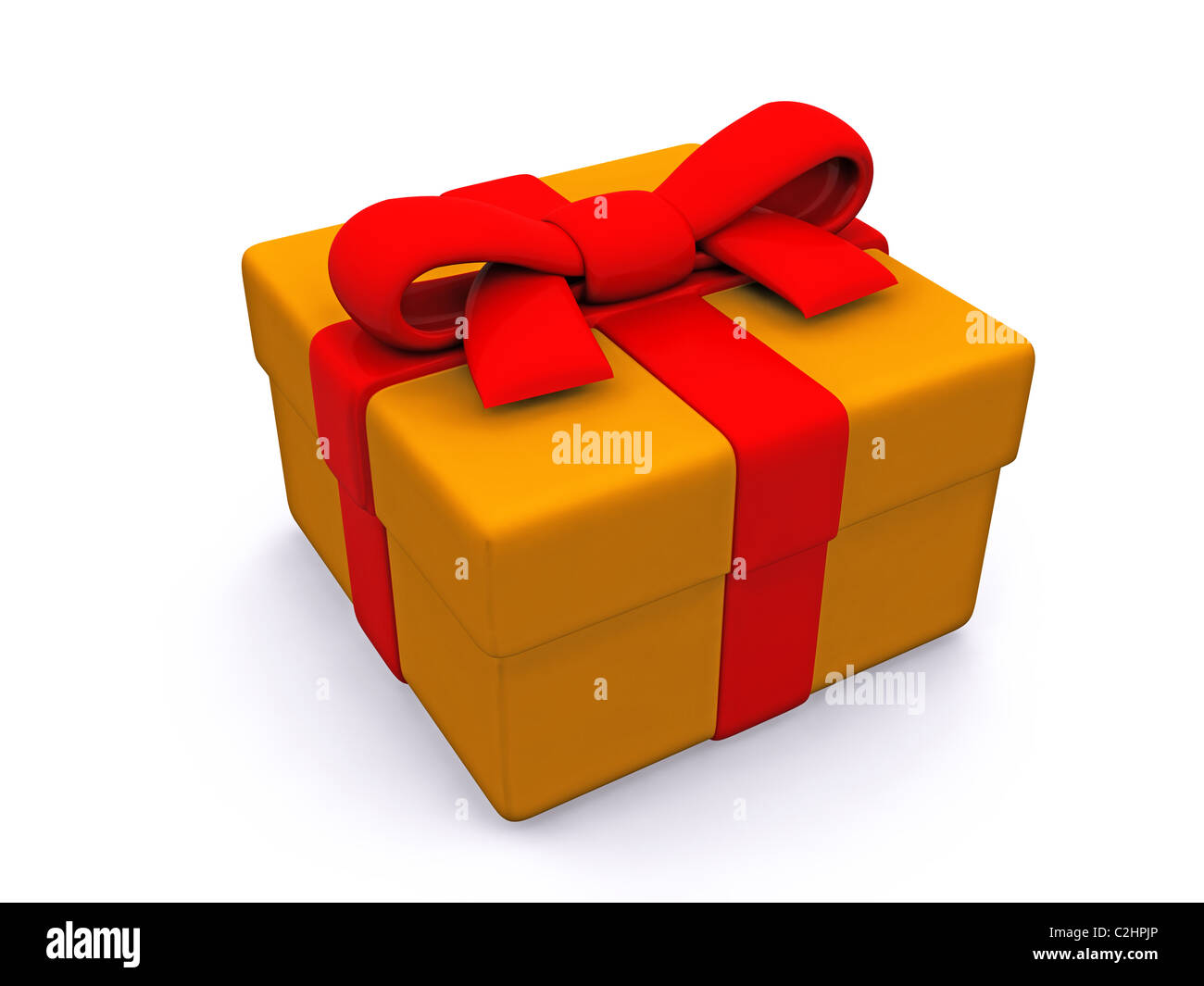 Rendered gift box red ribbon hi-res stock photography and images - Alamy