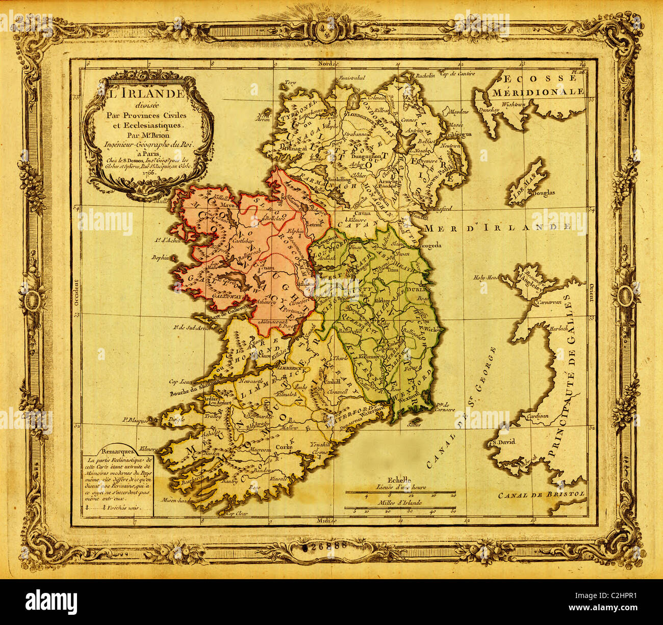 Ireland pictured in Ecclesiastical Divisions - 1766 Stock Photo - Alamy