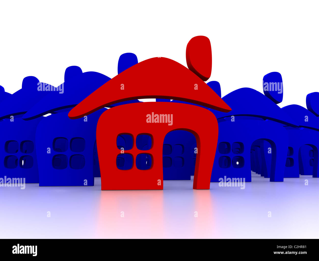 red shape of leadership house Stock Photo - Alamy