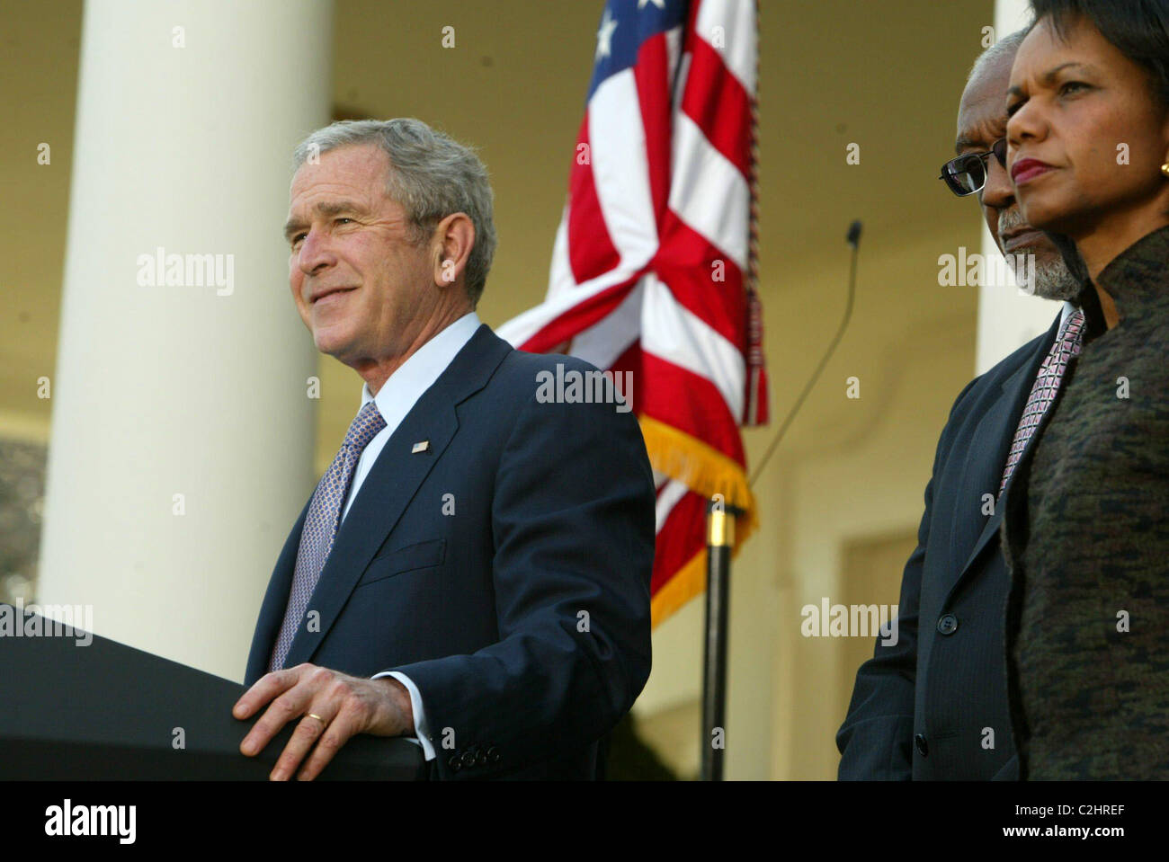 U.S. President George W. Bush, Dr. John Jones and U.S. Secretary of ...