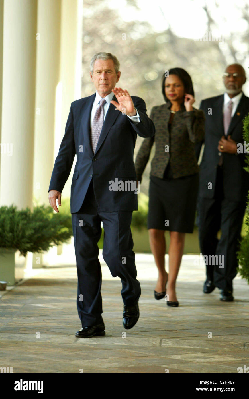 U.S. President George W. Bush and U.S. Secretary of State Condoleezza ...