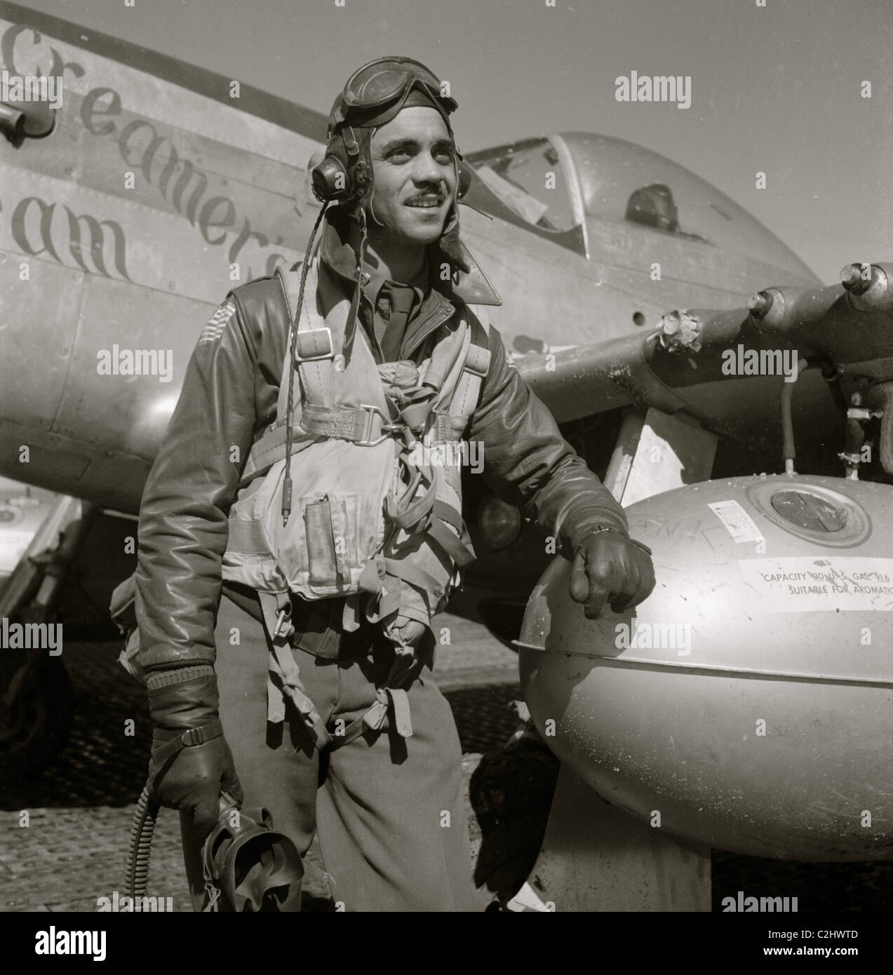 Edward C. Gleed, Tuskegee pilot, standing, three-quarter length ...