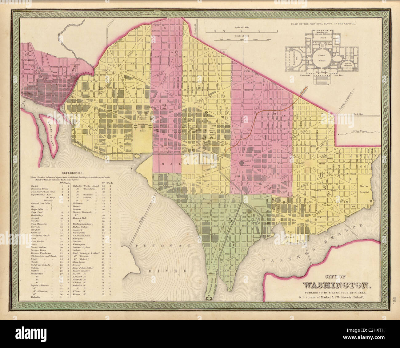 Washington, DC City Plan - 1849 Stock Photo - Alamy