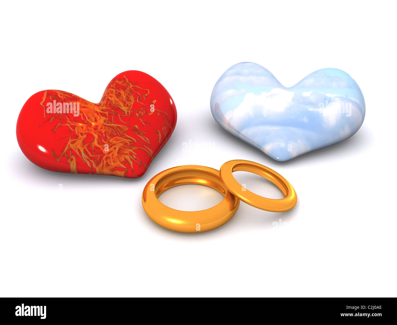 Two red rings Cut Out Stock Images & Pictures - Alamy