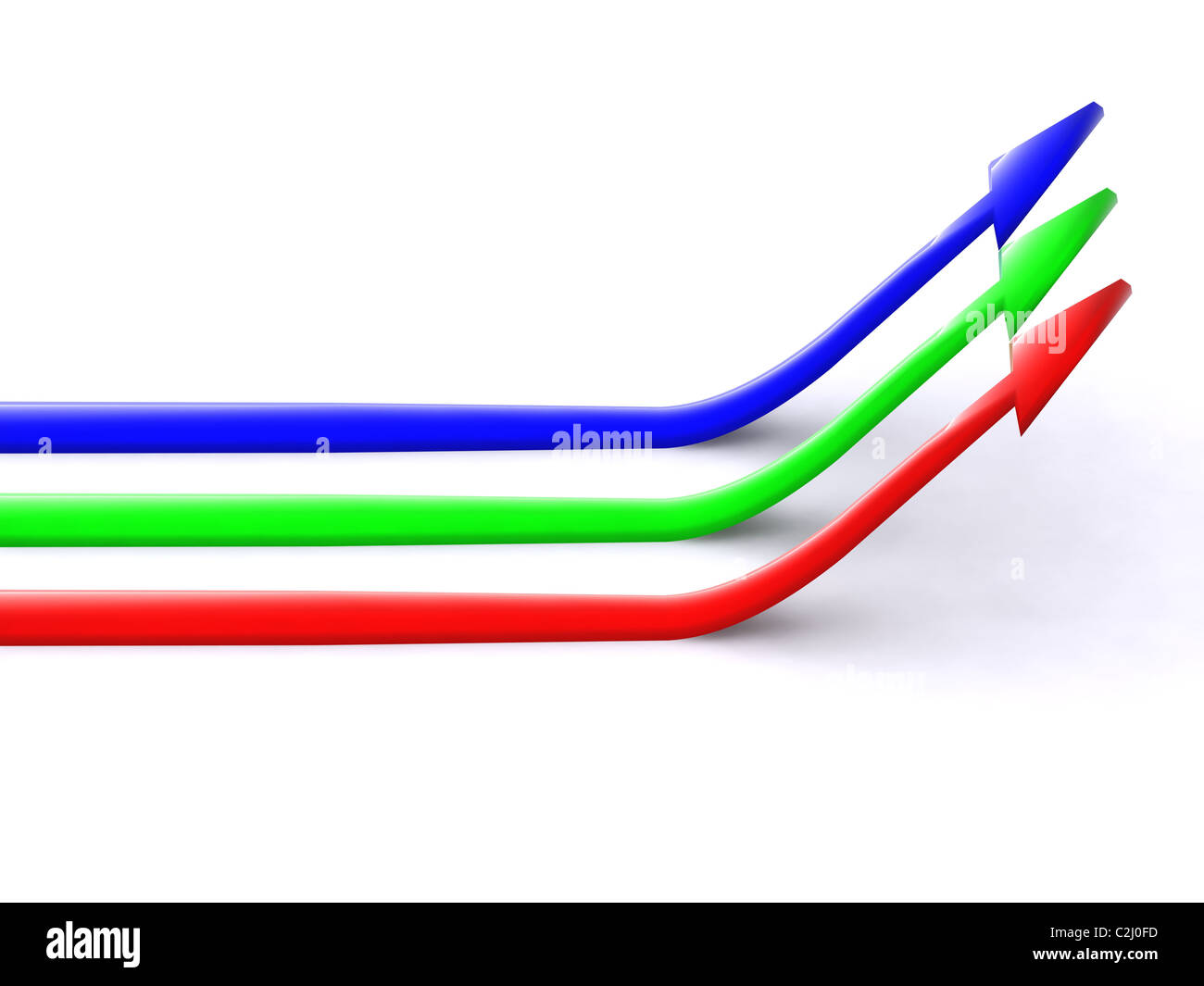 three RGB pointers. 3d arrow Stock Photo - Alamy