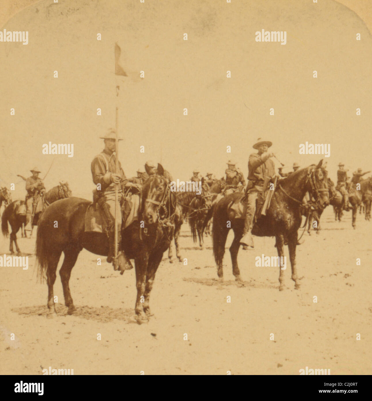 Ninth U.S. Cavalry--famous Colored Regiment--Draw Sabers! Stock Photo ...
