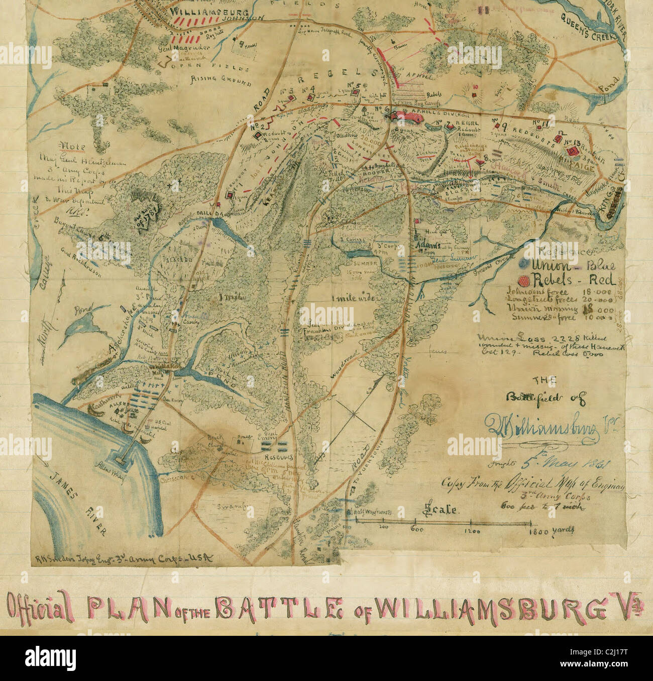 Battlefield of Williamsburg, Va. : fought 5th May 1862 Stock Photo - Alamy