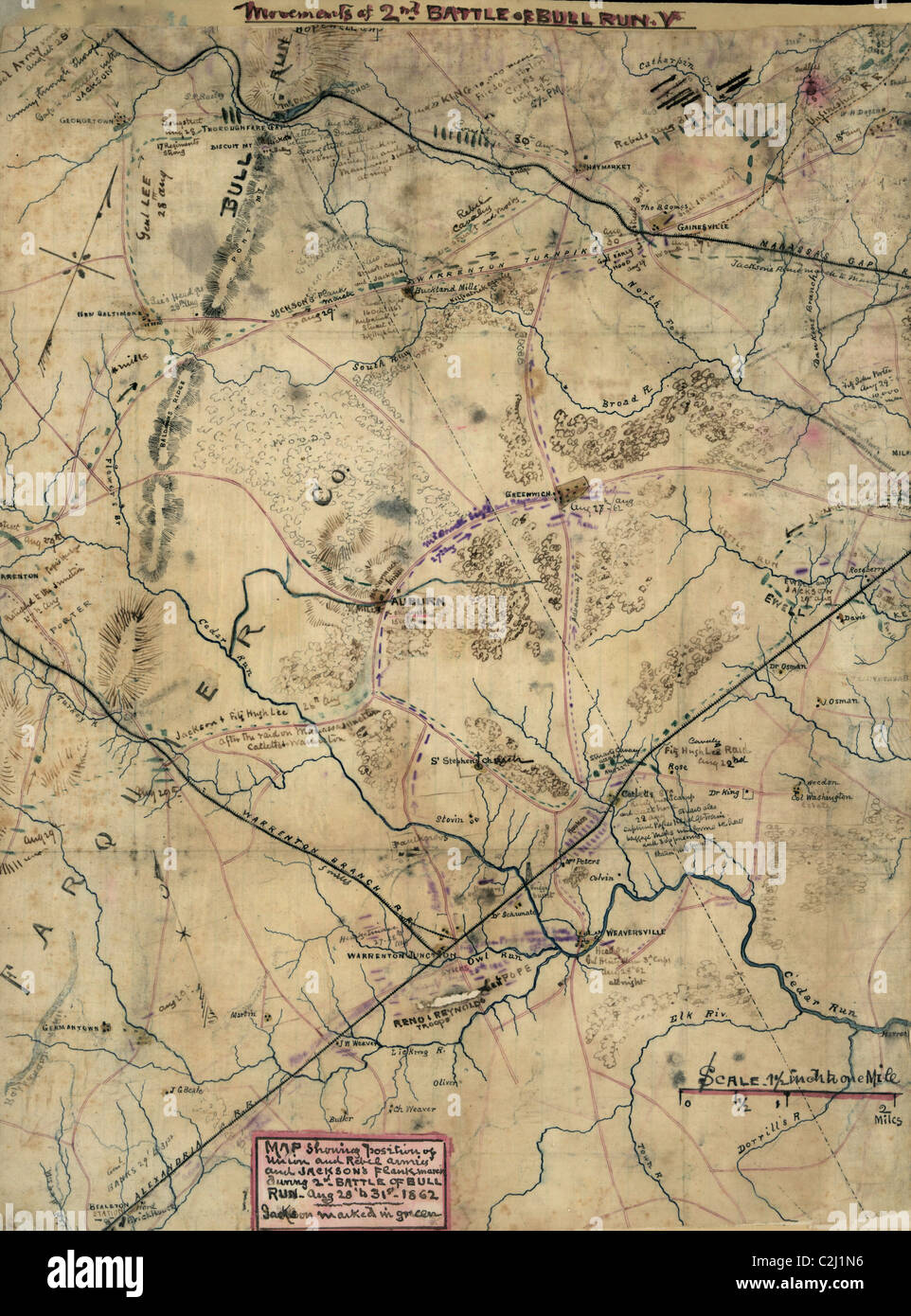 Union and Rebel armies and Jackson's flank march during 2nd Battle of ...