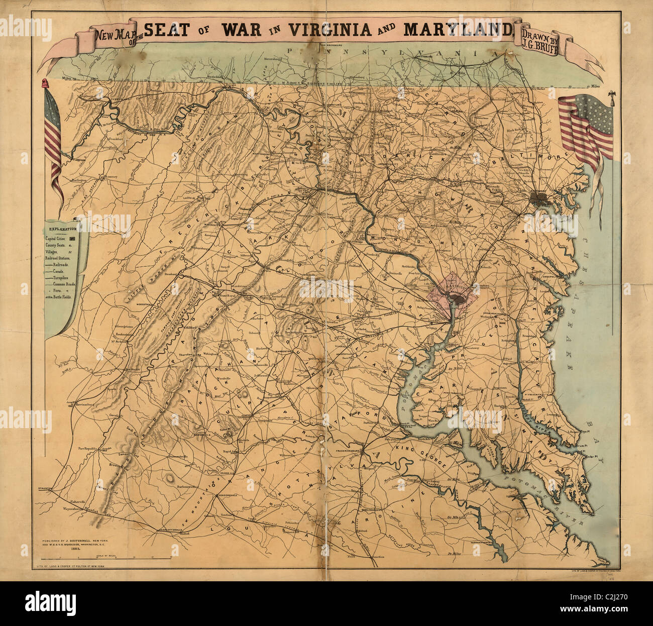 Set of War - Virginia & Maryland - 1863 Stock Photo - Alamy
