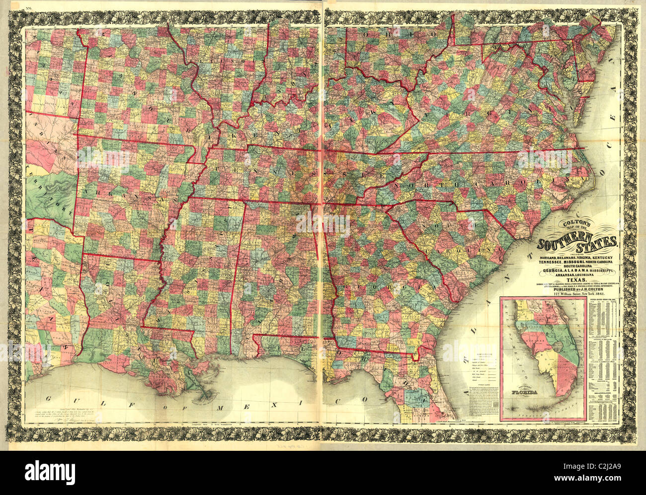 Southern states maps hi-res stock photography and images - Alamy