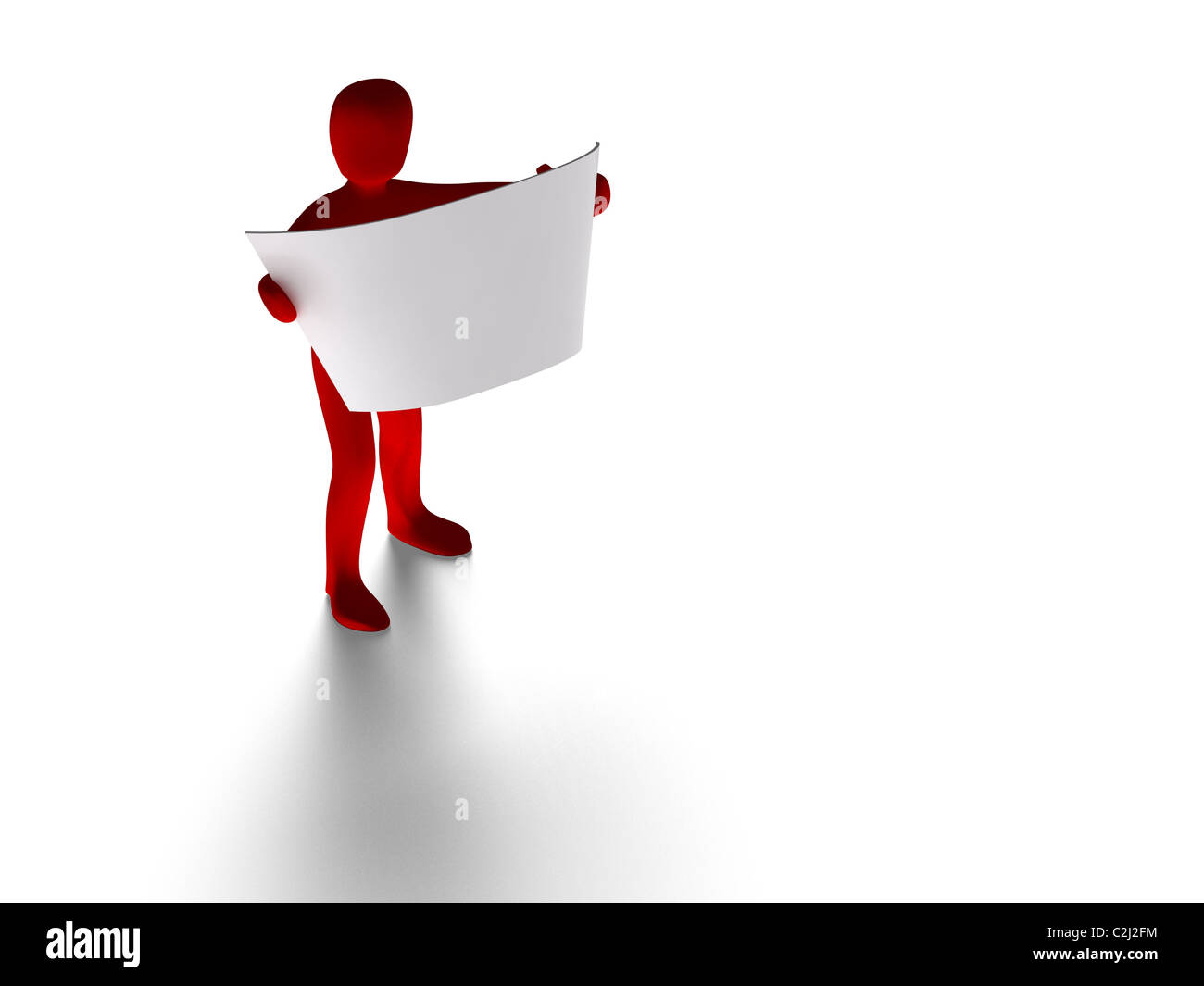 cartoon man holding card.3d Stock Photo - Alamy