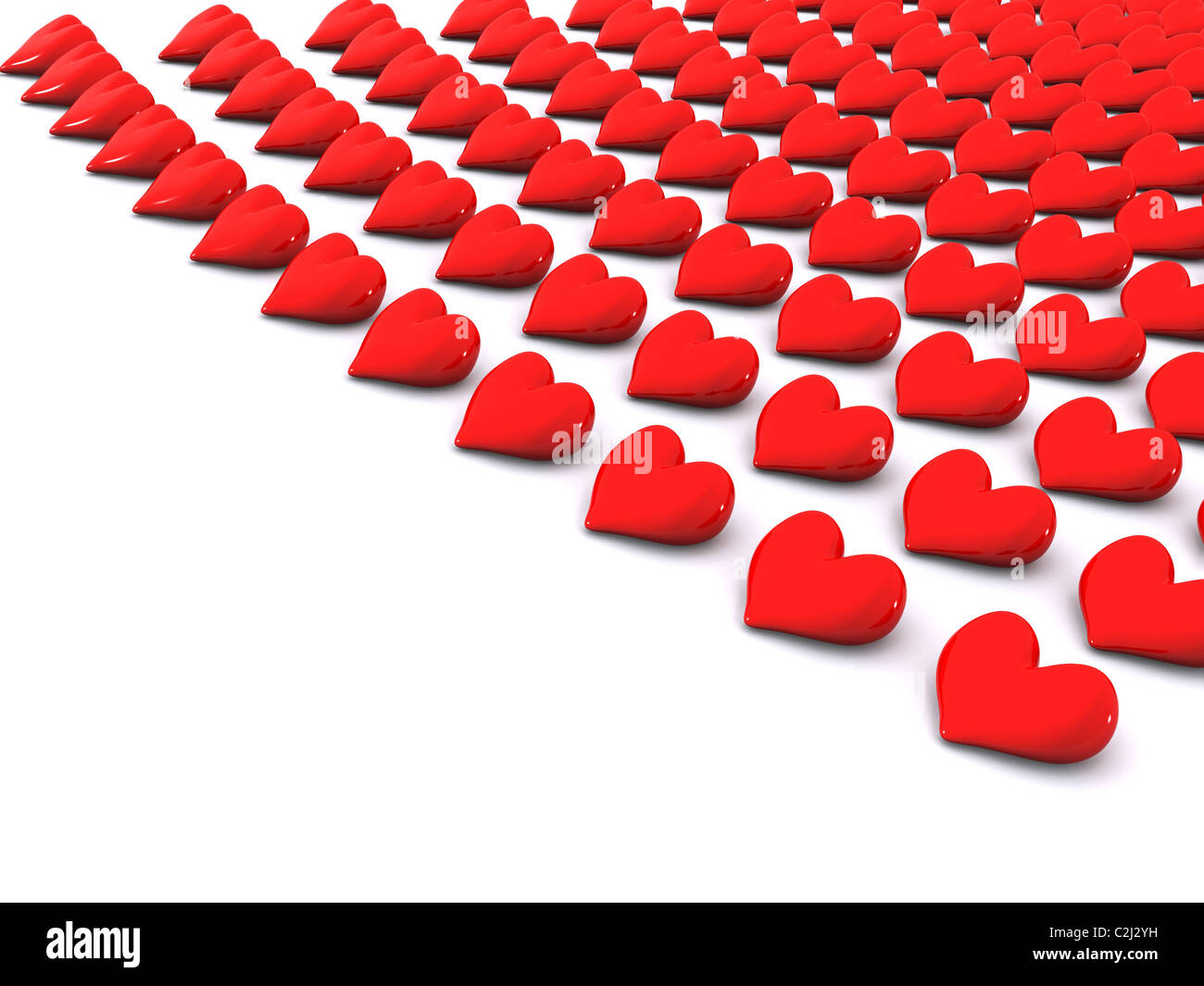 red row hearts. 3d Stock Photo - Alamy