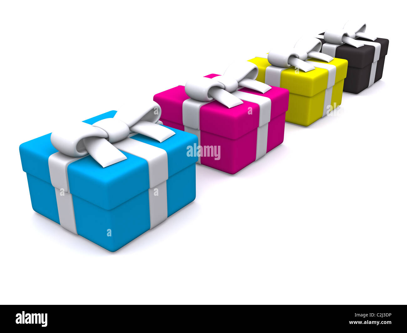 CMYK gift boxes. 3D Stock Photo - Alamy