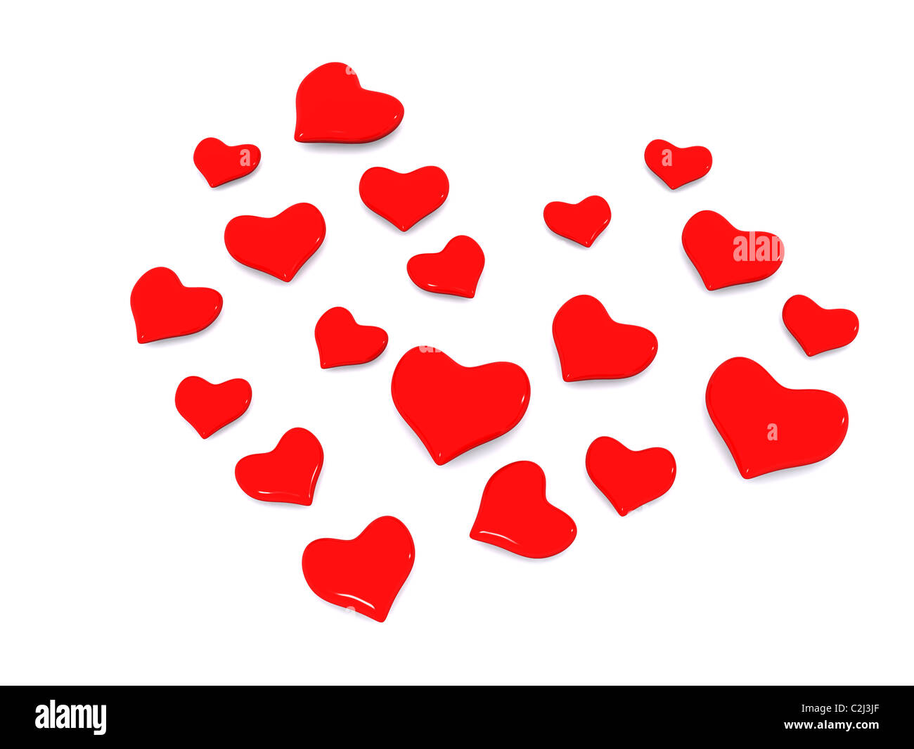 many hearts as big heart. 3d valentine Stock Photo - Alamy
