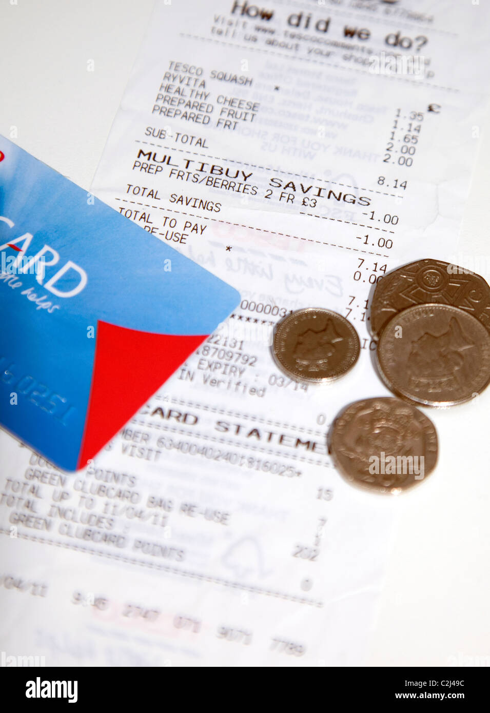 Multi-buy saving on supermarket groceries receipt, London Stock Photo ...