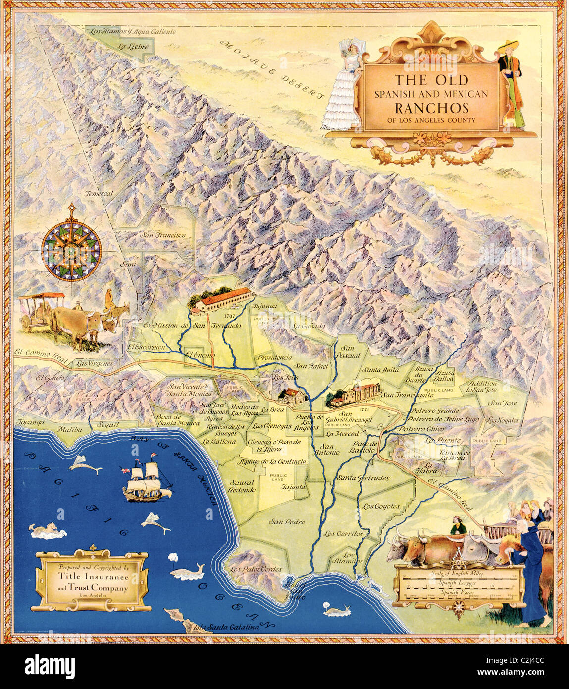 Old Spanish and Mexican ranchos of Los Angeles County Stock Photo - Alamy