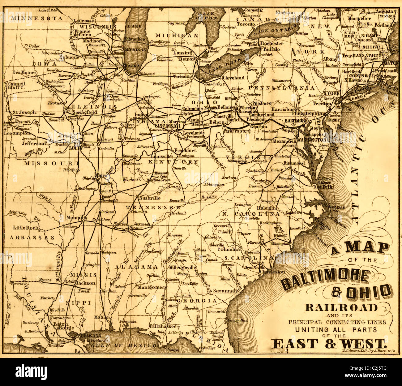 Baltimore & Ohio - B&O - 1860 Stock Photo - Alamy