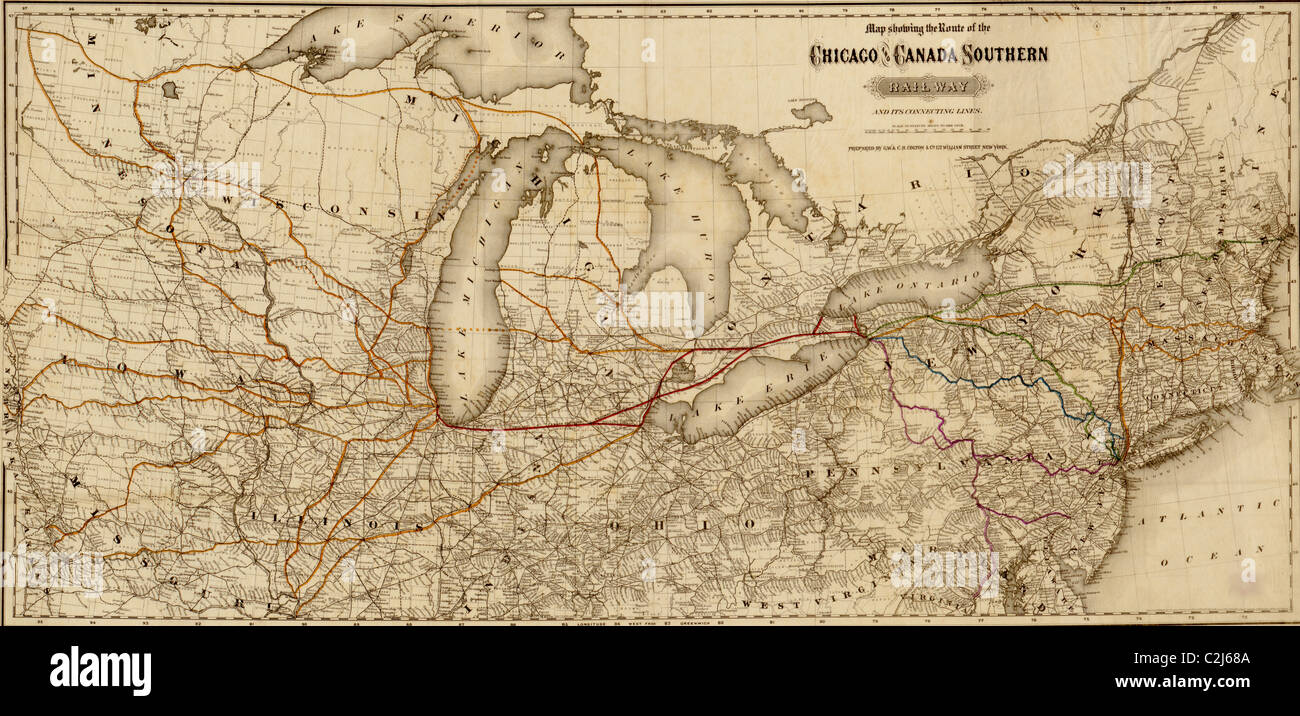 Chicago and Canada Southern Railway - 1872 Stock Photo - Alamy