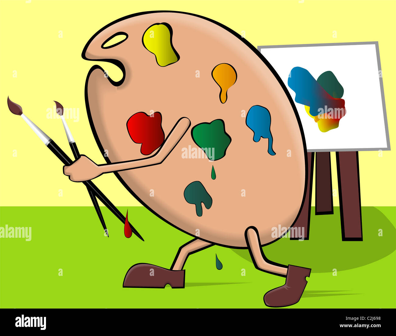 Illustration of a cartoon palette Stock Photo - Alamy
