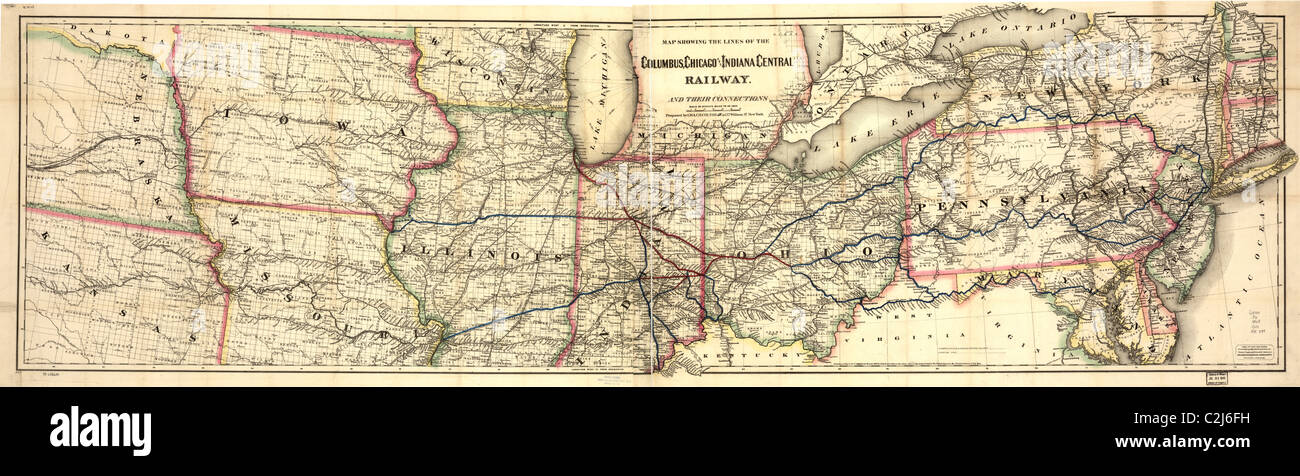 Columbus, Chicago, and Indiana Central Railway - 1868 Stock Photo - Alamy