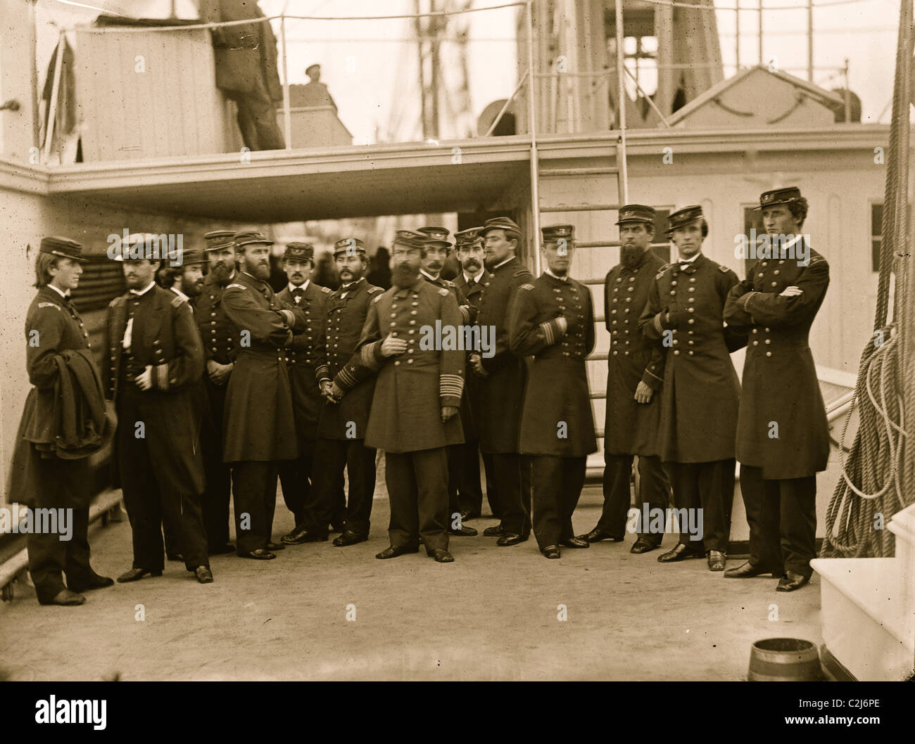 Hampton Roads, Va. Rear Admiral David D. Porter and staff aboard his ...