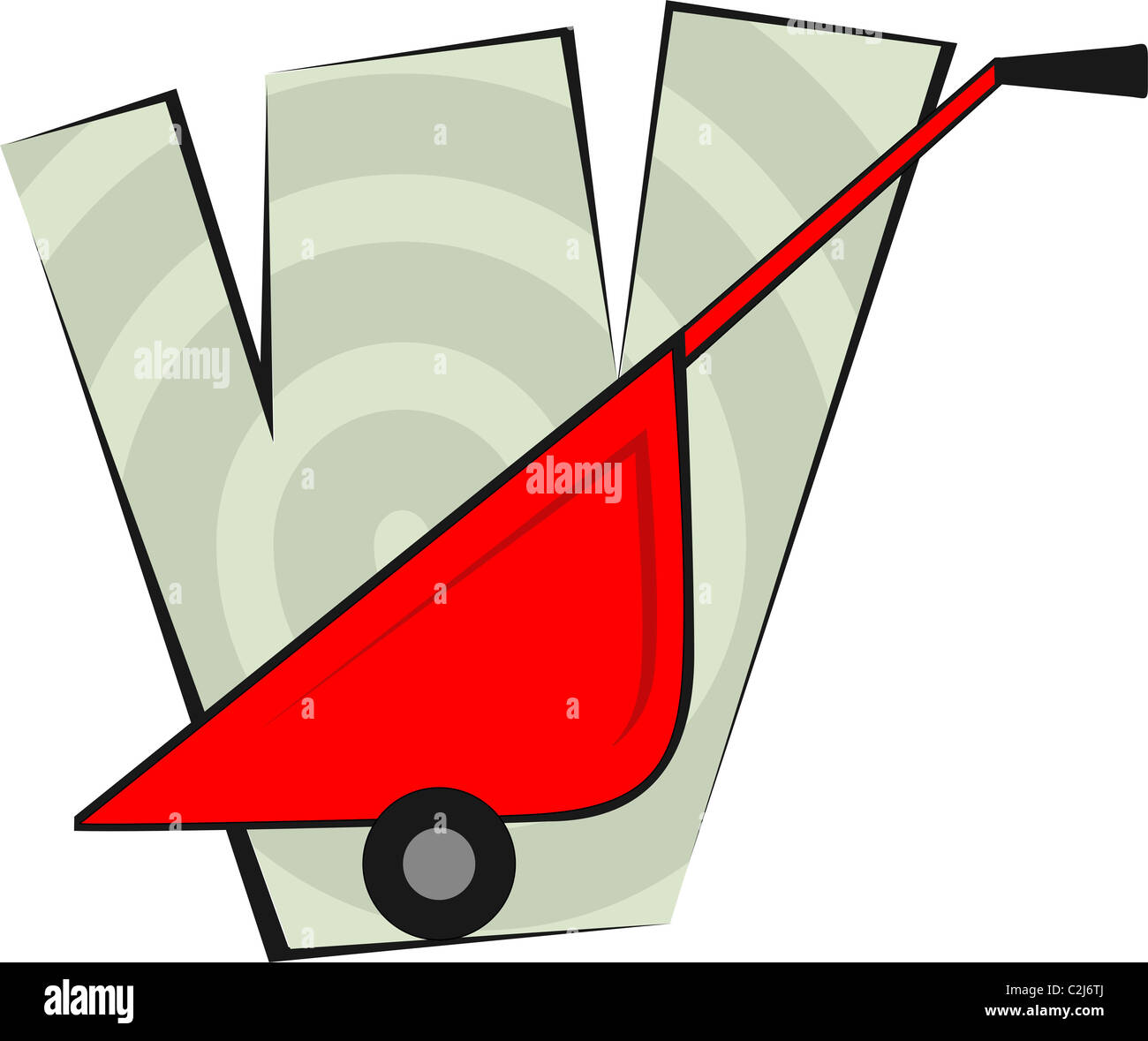 Illustration of a red wheelbarrow Stock Photo - Alamy