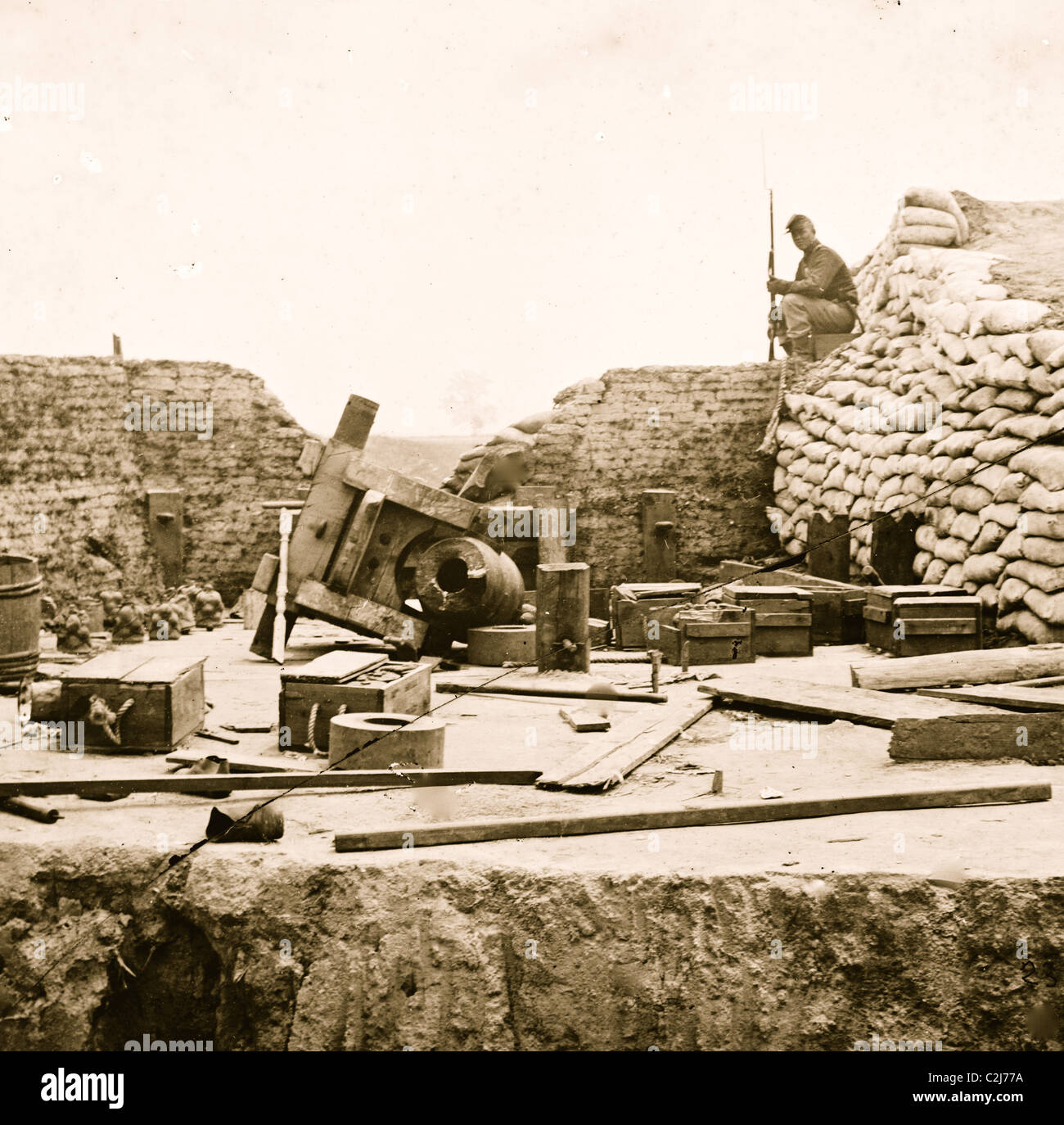 Confederate Fort at Yorktown Destroyed Stock Photo - Alamy