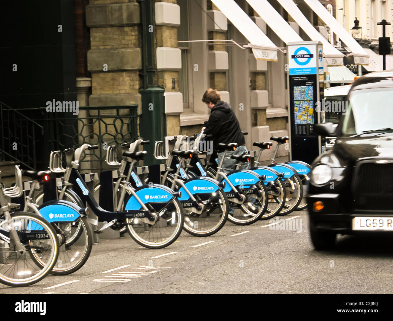 So called "Boris Bikes" in a London street Stock Photo - Alamy