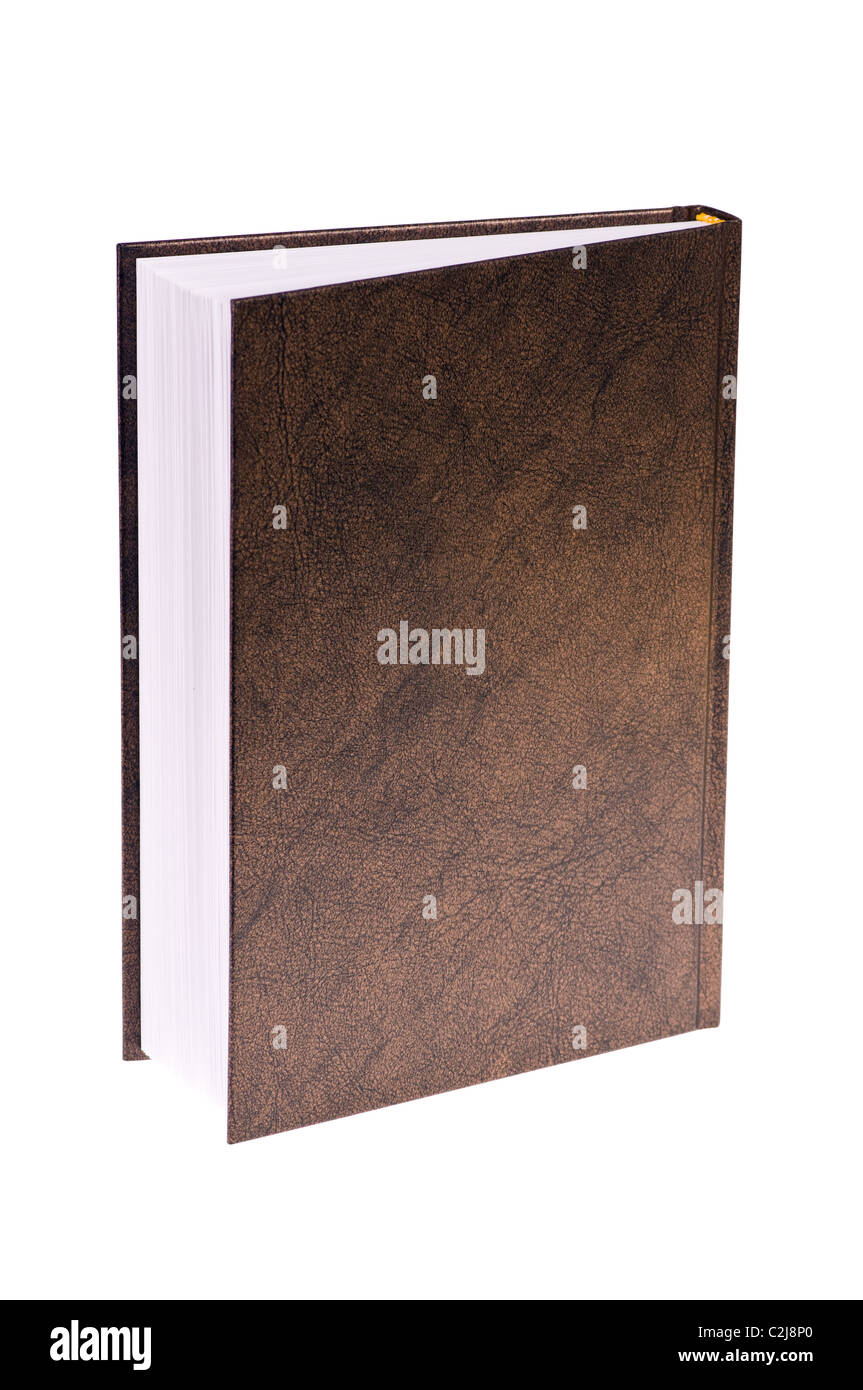 closed brown book isolated on white background Stock Photo - Alamy