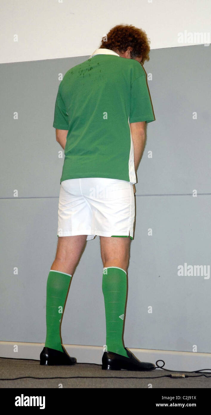 American actor and comedian Will Ferrell pretends to urinate as he was ...