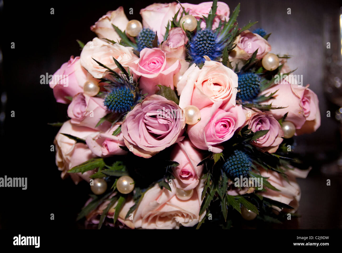 bridal bouquet of pink roses Stock Photo - Alamy