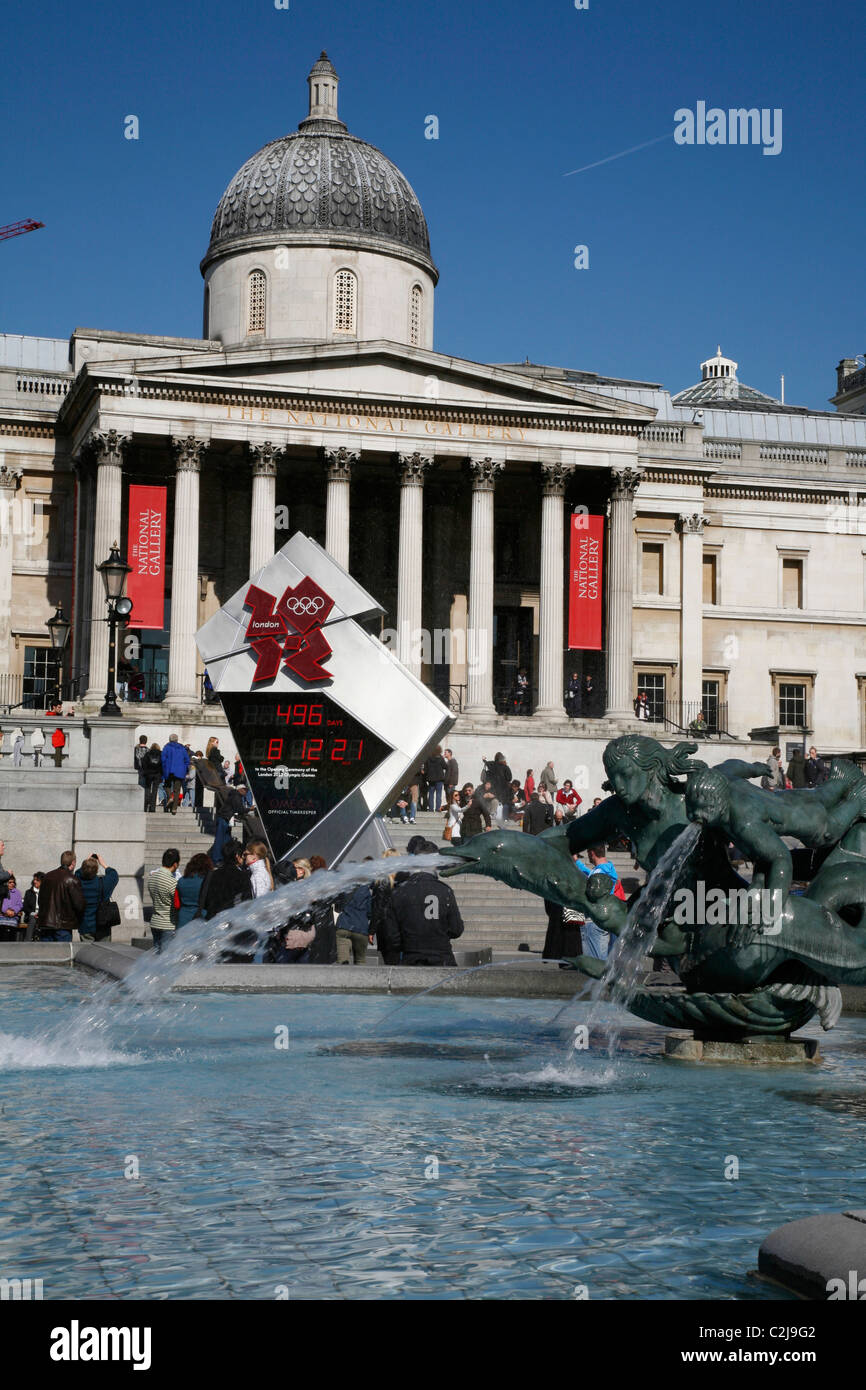 Countdown clock for London 2012 Olympics in Trafalgar Square, London ...