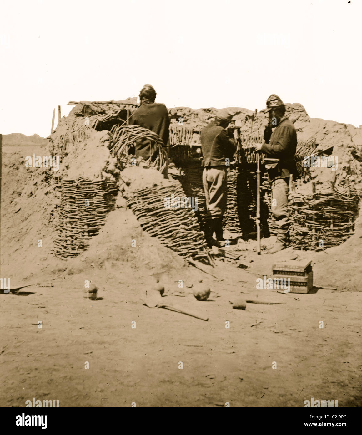 Petersburg, Virginia. Federal picket line in front of Fort Mahone Stock ...