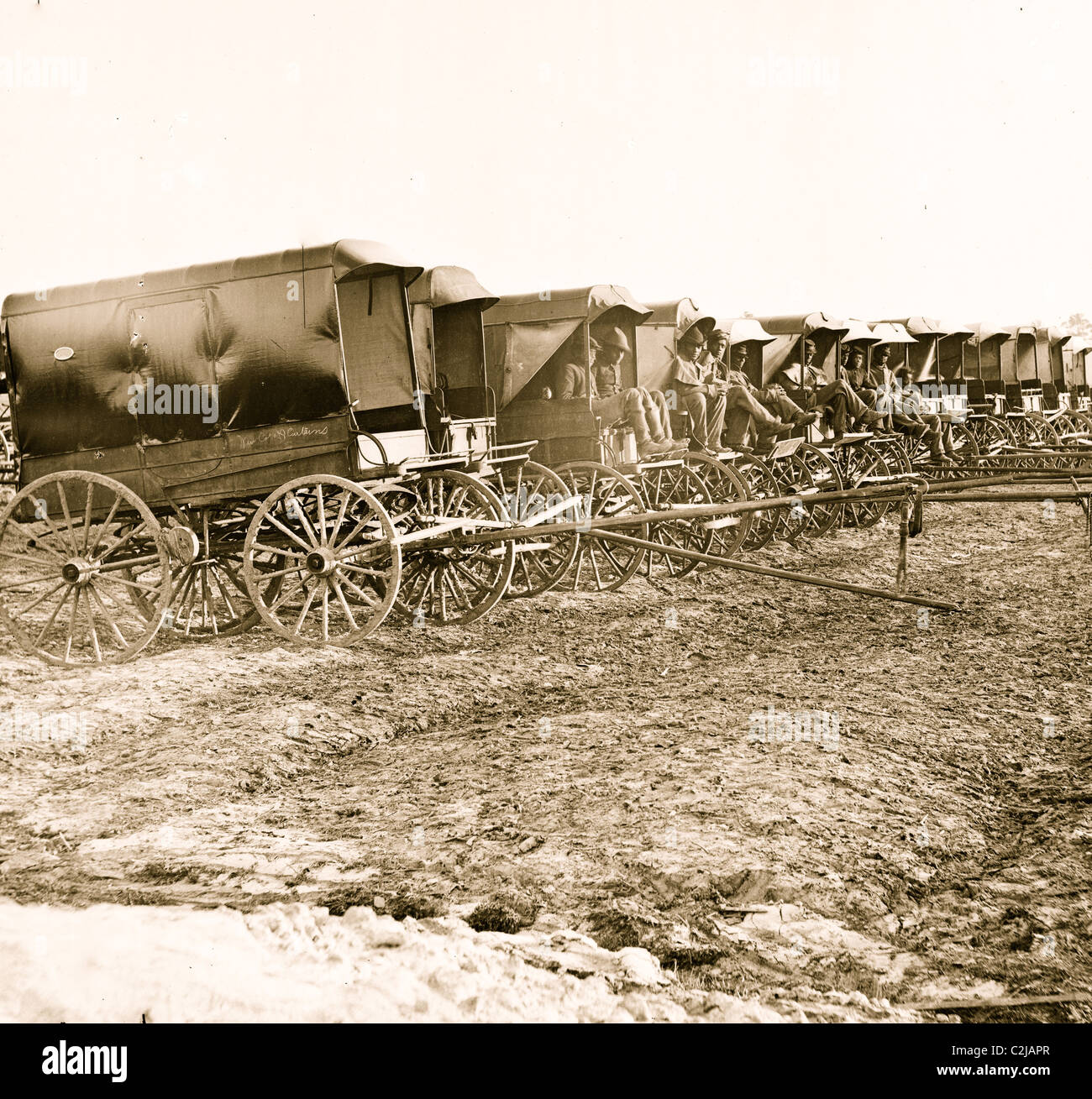 Virginia, City Point. Park of Army Wagons Stock Photo - Alamy