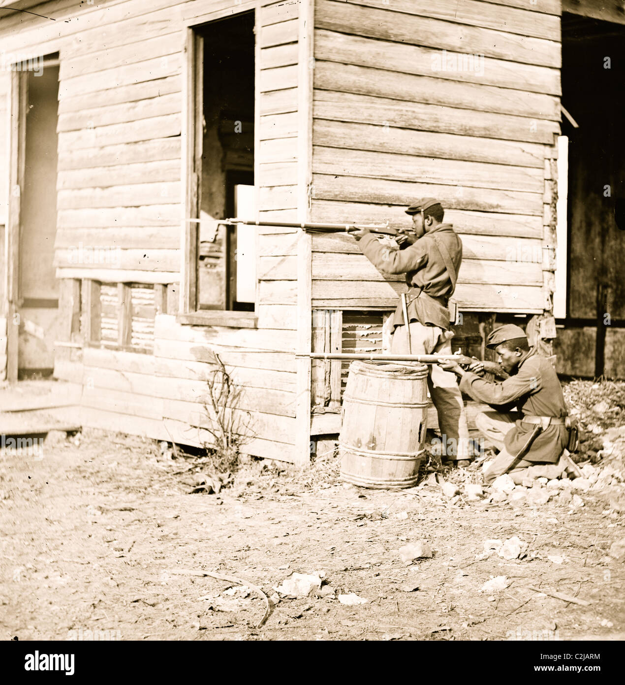 Dutch Gap, Virginia. Picket station of Colored troops near Dutch Gap ...