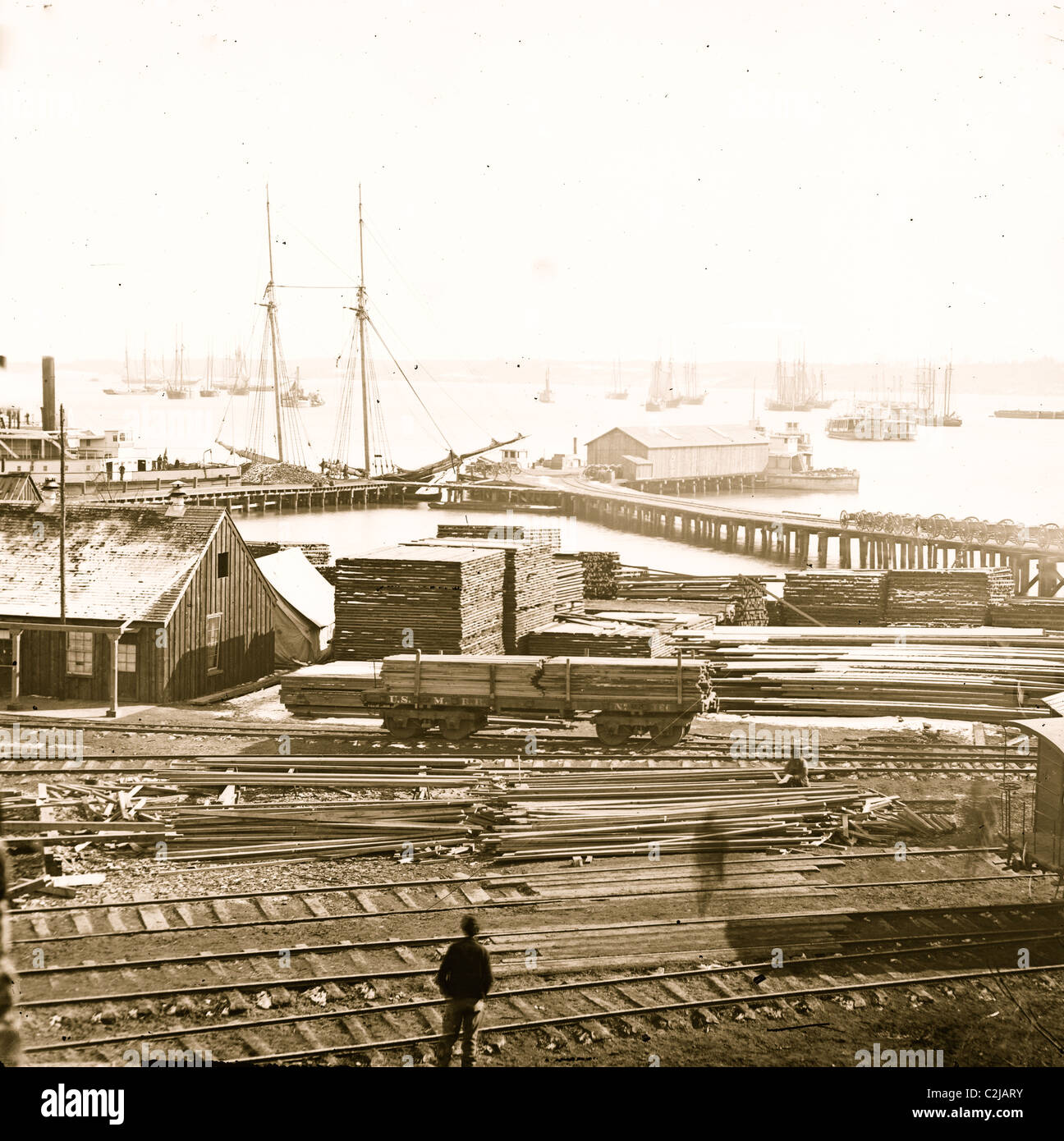 City Point, Virginia. Ordnance wharf Stock Photo - Alamy
