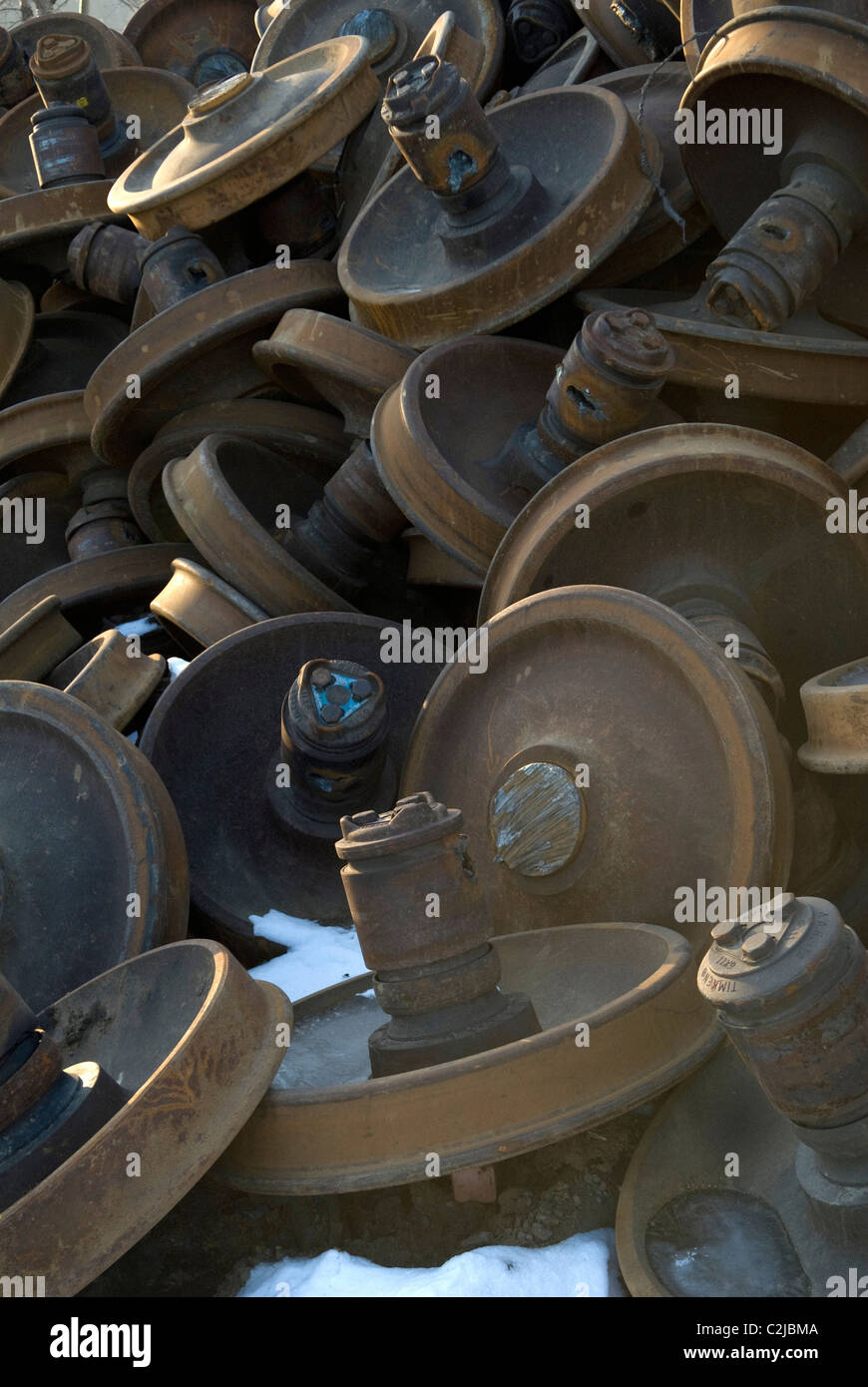 Rusted And Piled Up Train Wheels Stock Photo - Alamy